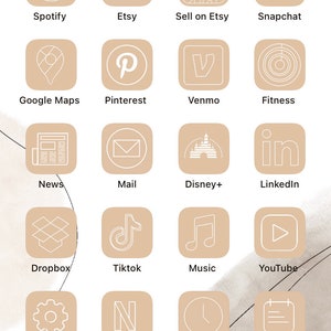 Cream Neutral Aesthetic iPhone Ios14 App Icons, Cream Phone Wallpaper ...