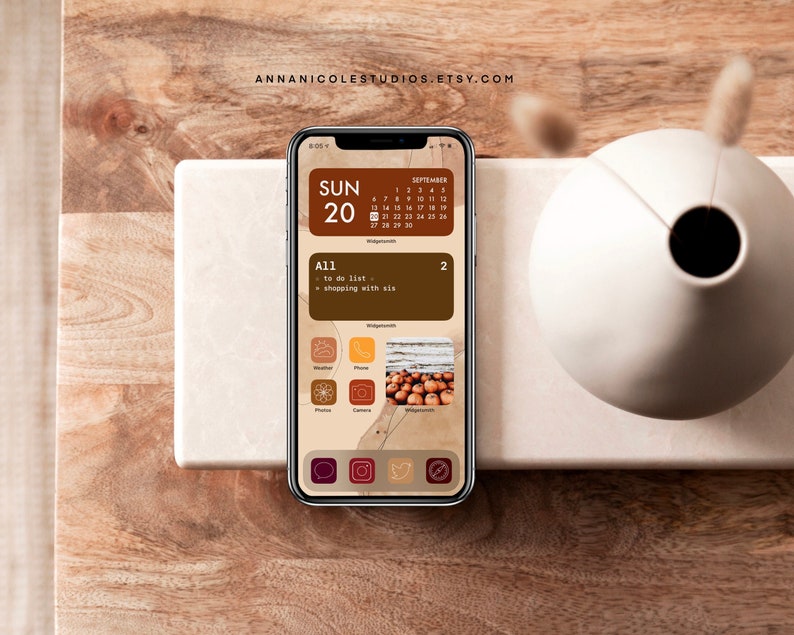 Fall Neutral Aesthetic iPhone Ios14 App Icons, Fall Abstract Phone ...