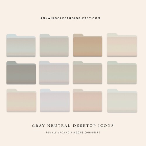 Neutral Tone Desktop Icons INSTANT DOWNLOAD Desktop Mac - Etsy
