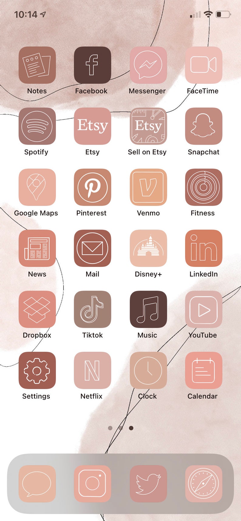 Blush Pink Neutral Aesthetic iPhone Ios14 App Icons, Blush Pink Abstract Phone Wallpaper - Etsy