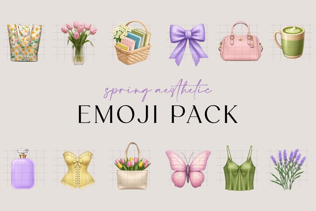 Ios18 Emoji Icons | 50 Spring Aesthetic Emojis | Pastel Aesthetic Emoji ...