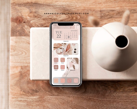 Blush Pink Neutral Aesthetic Iphone Ios14 App Icons Blush - Etsy