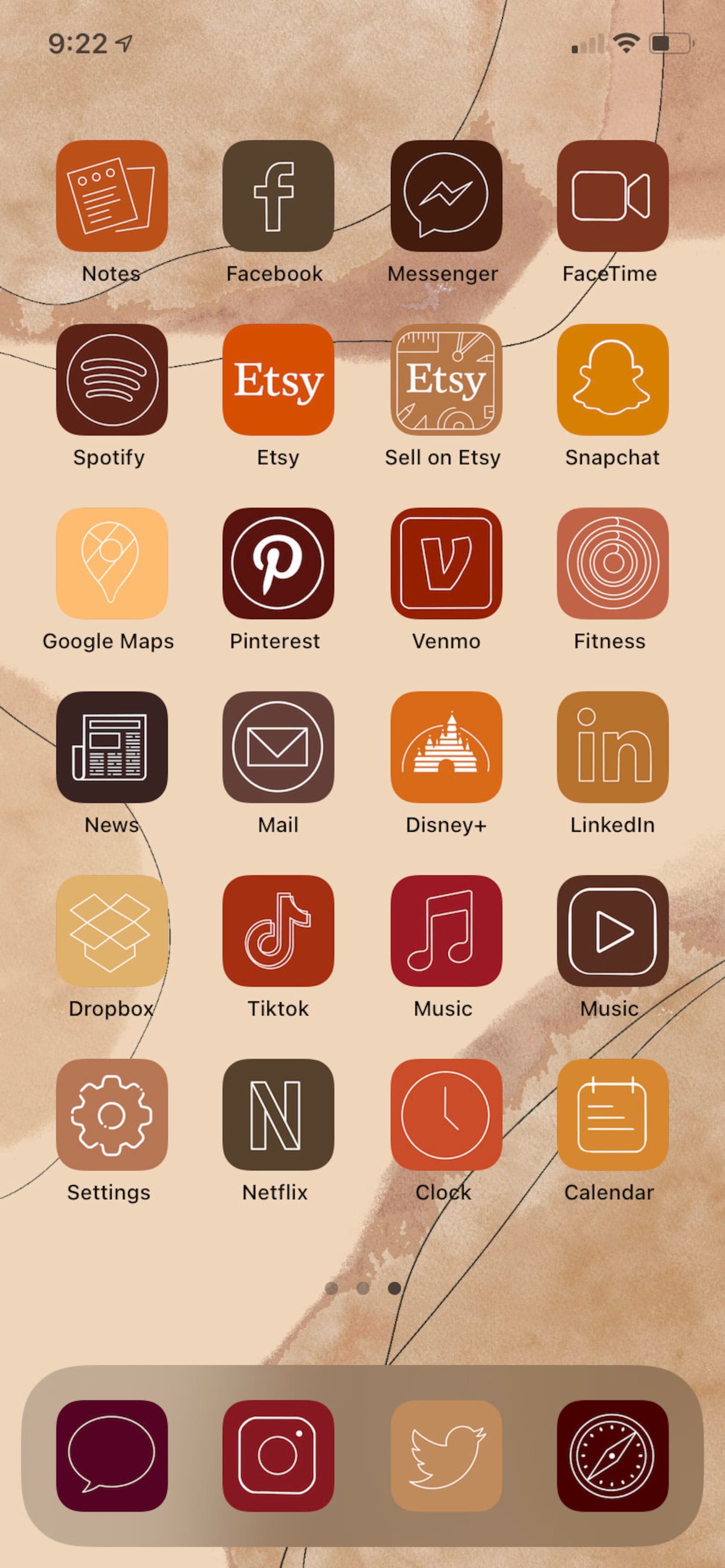Fall Neutral Aesthetic iPhone Ios14 App Icons, Fall Abstract Phone ...