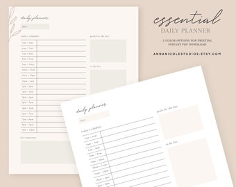 24 Hour Daily Planner Printable Daily to Do List Personal - Etsy
