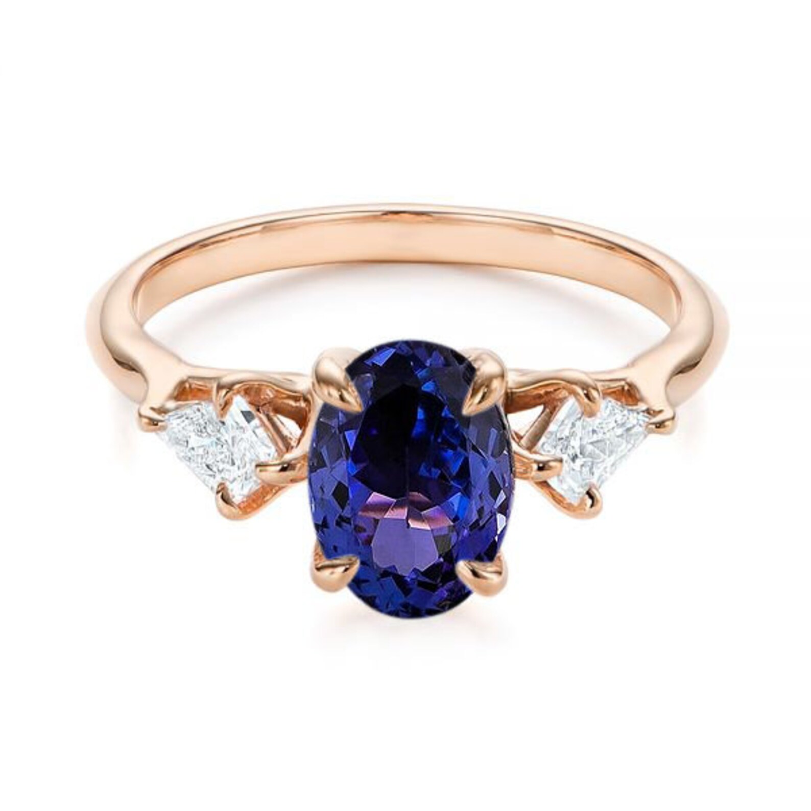 Oval Cut Tanzanite Engagement Ring 14k Gold Tanzanite Wedding Etsy