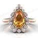 Pear Shaped Citrine Engagement Ring Vintage Citrine Wedding - Etsy