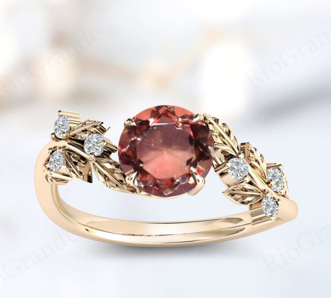 Art Deco Zultanite Vine Leaf Engagement Ring for Women Color Changing ...