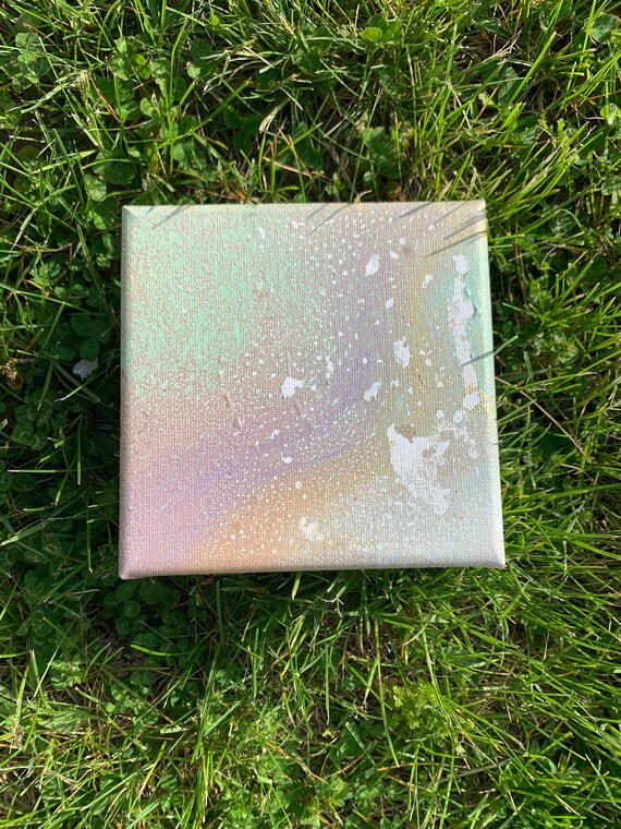 5x5 Pastel Canvas Painting Hydro-dip Art Wall Art - Etsy