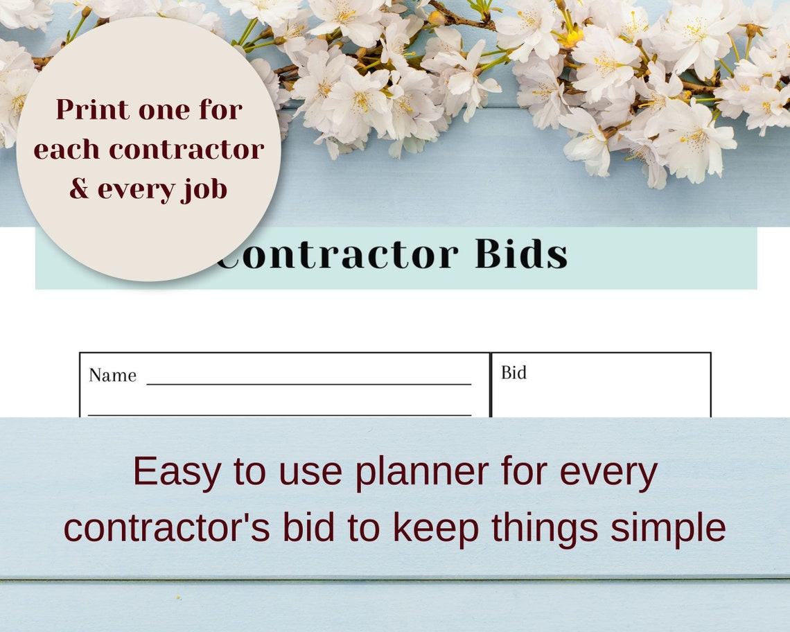 Contractor Selection Bundle Great for home improvement | Etsy