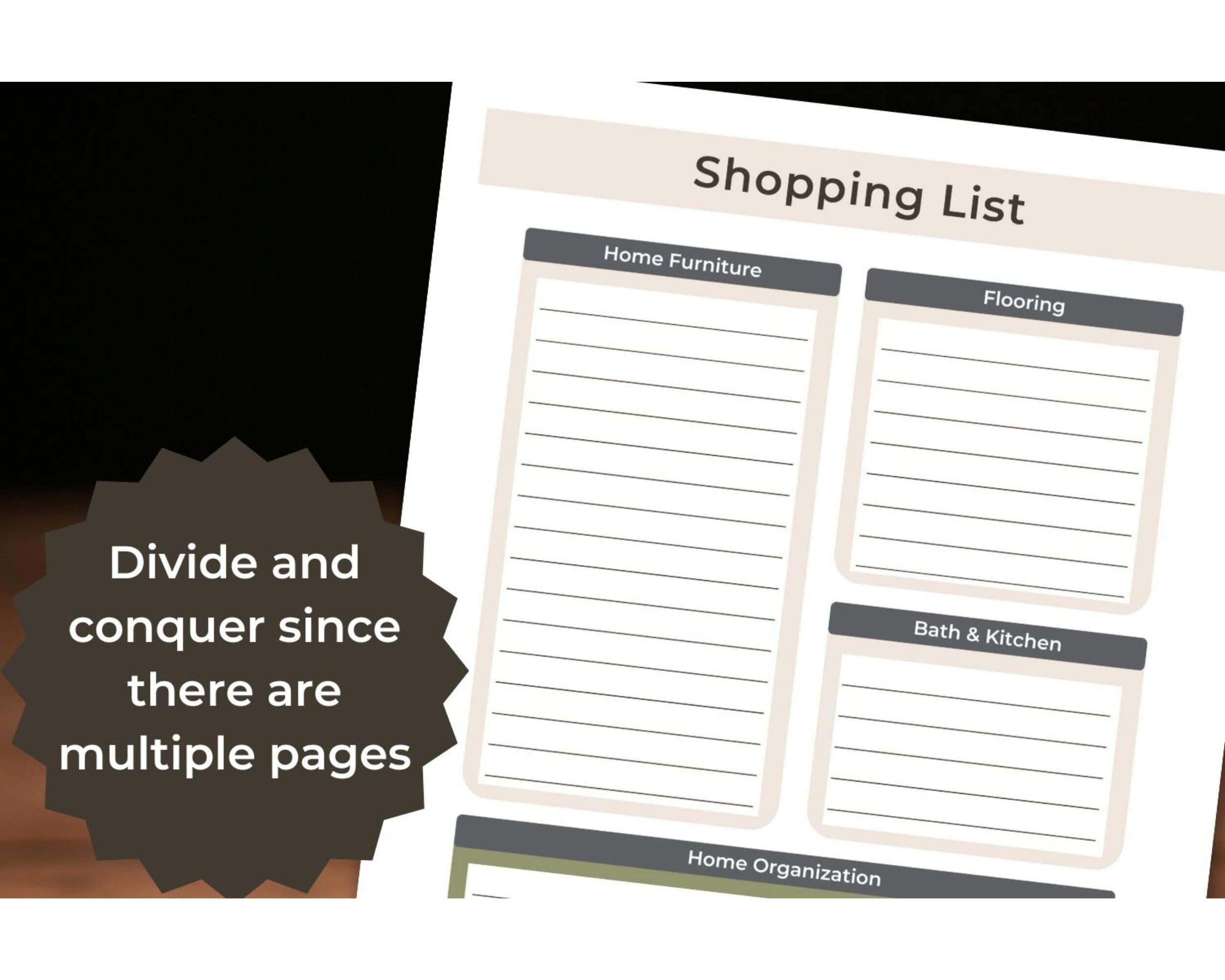 Hardware Store Shopping List, Printable Blank Checklist, Perfect for ...