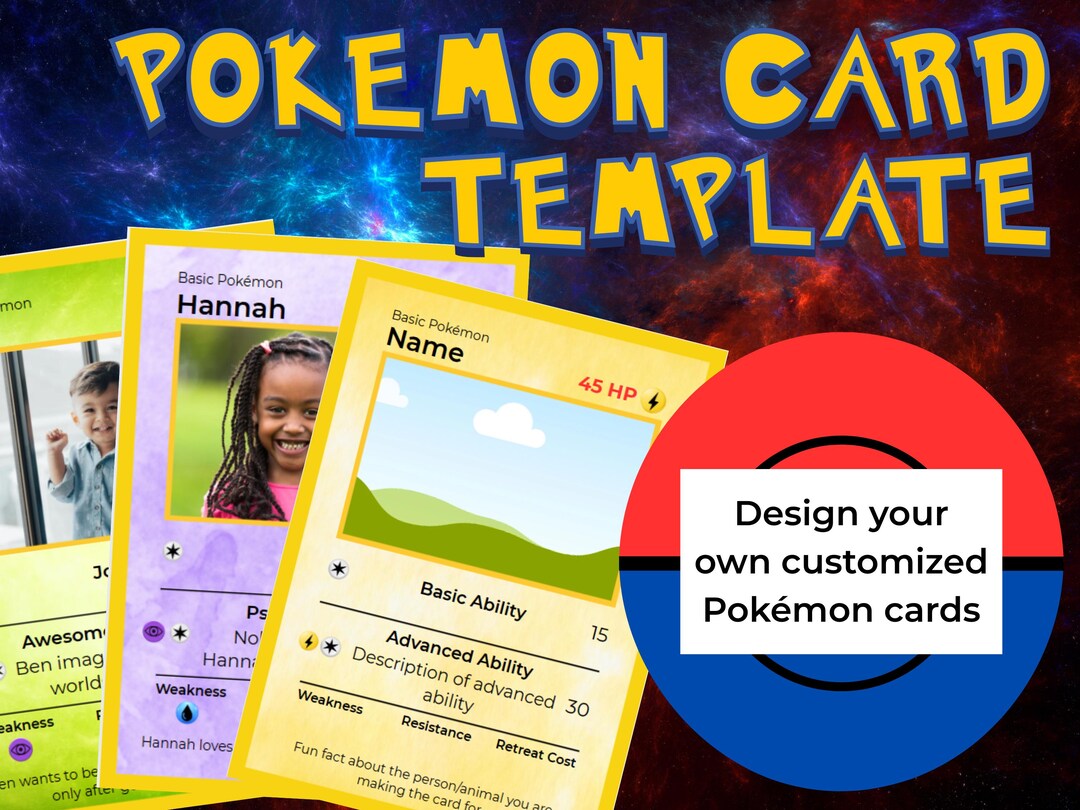 Custom Pokemon Card Template | Canva Design | Printable - Etsy