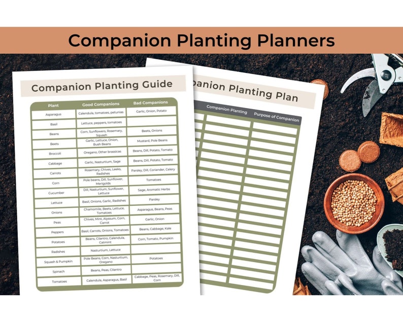 Companion Planting Printable Garden Planner, Great for Garden Journals ...