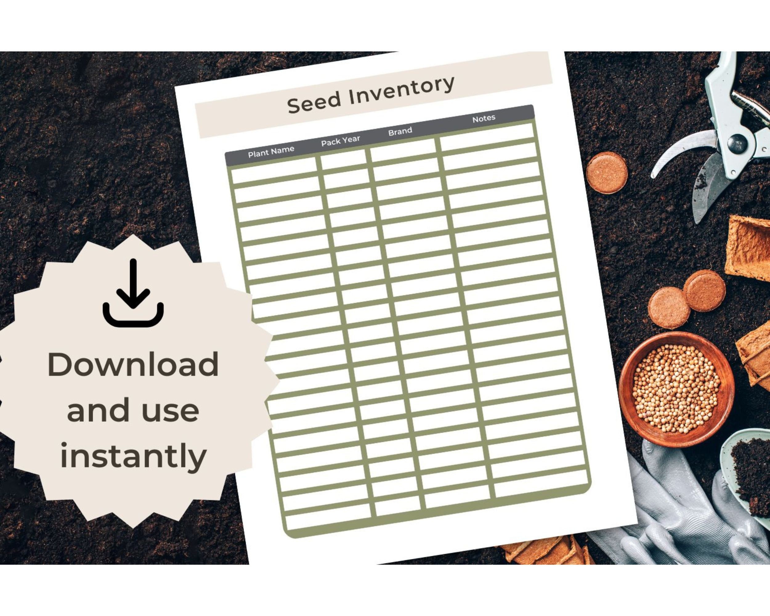 Garden Seed Inventory, Perfect Addition to Garden Journals and Garden ...