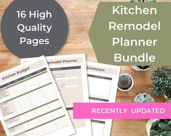 Kitchen Remodel Checklist Planner Printable Renovation Home Improvement ...