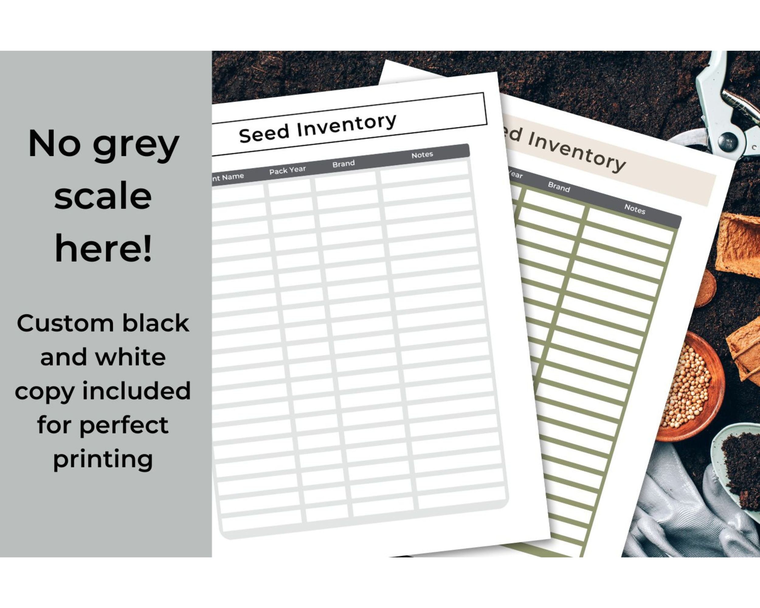 Garden Seed Inventory, Perfect Addition to Garden Journals and Garden ...