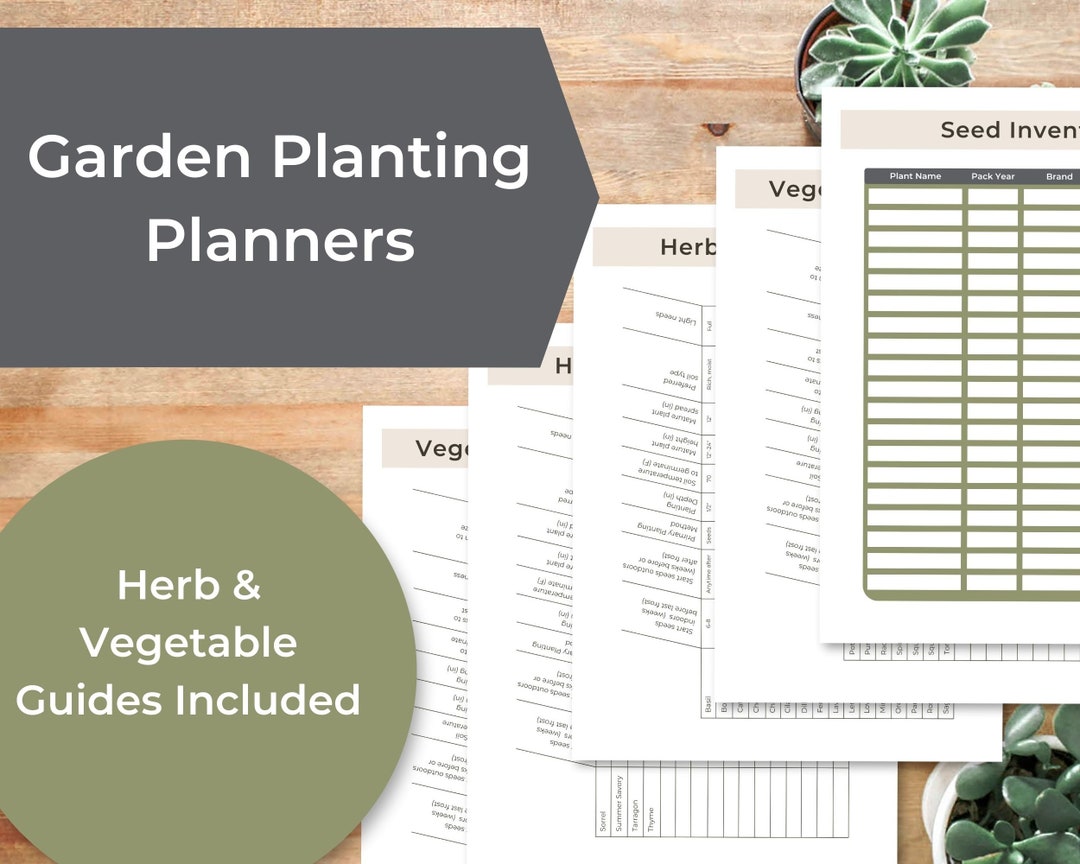 Garden Planting Guides and Seed Inventory Herb Planting and - Etsy
