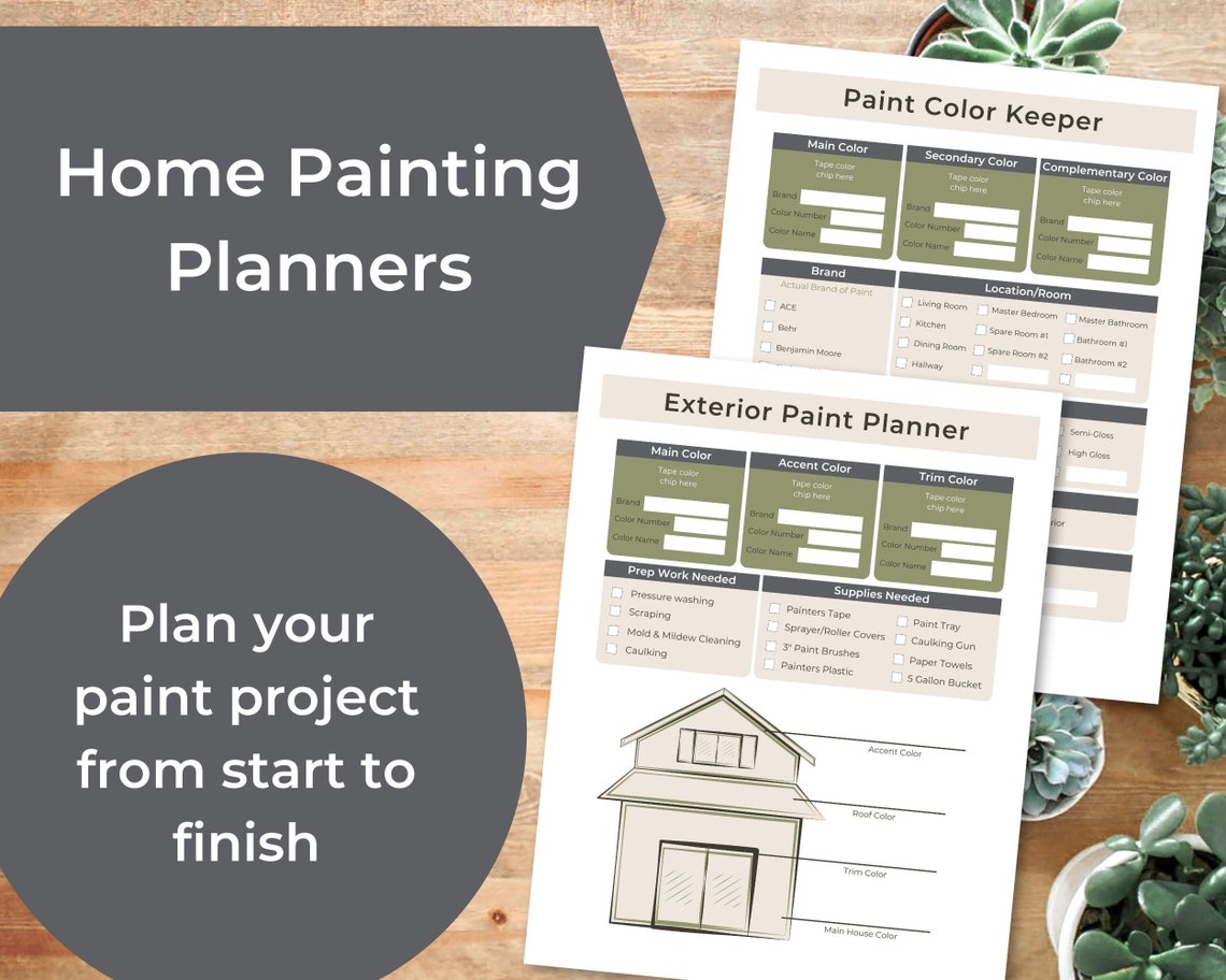 Paint Color Planner Color Keeper for Home Improvement Home - Etsy