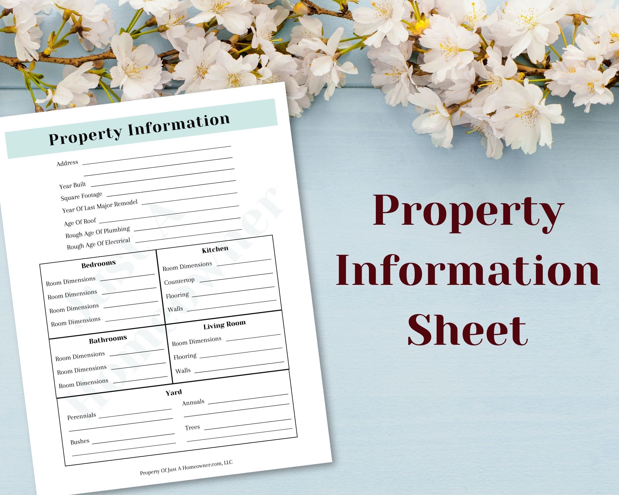 Property Information Sheet guide for homebuyers perfect for | Etsy