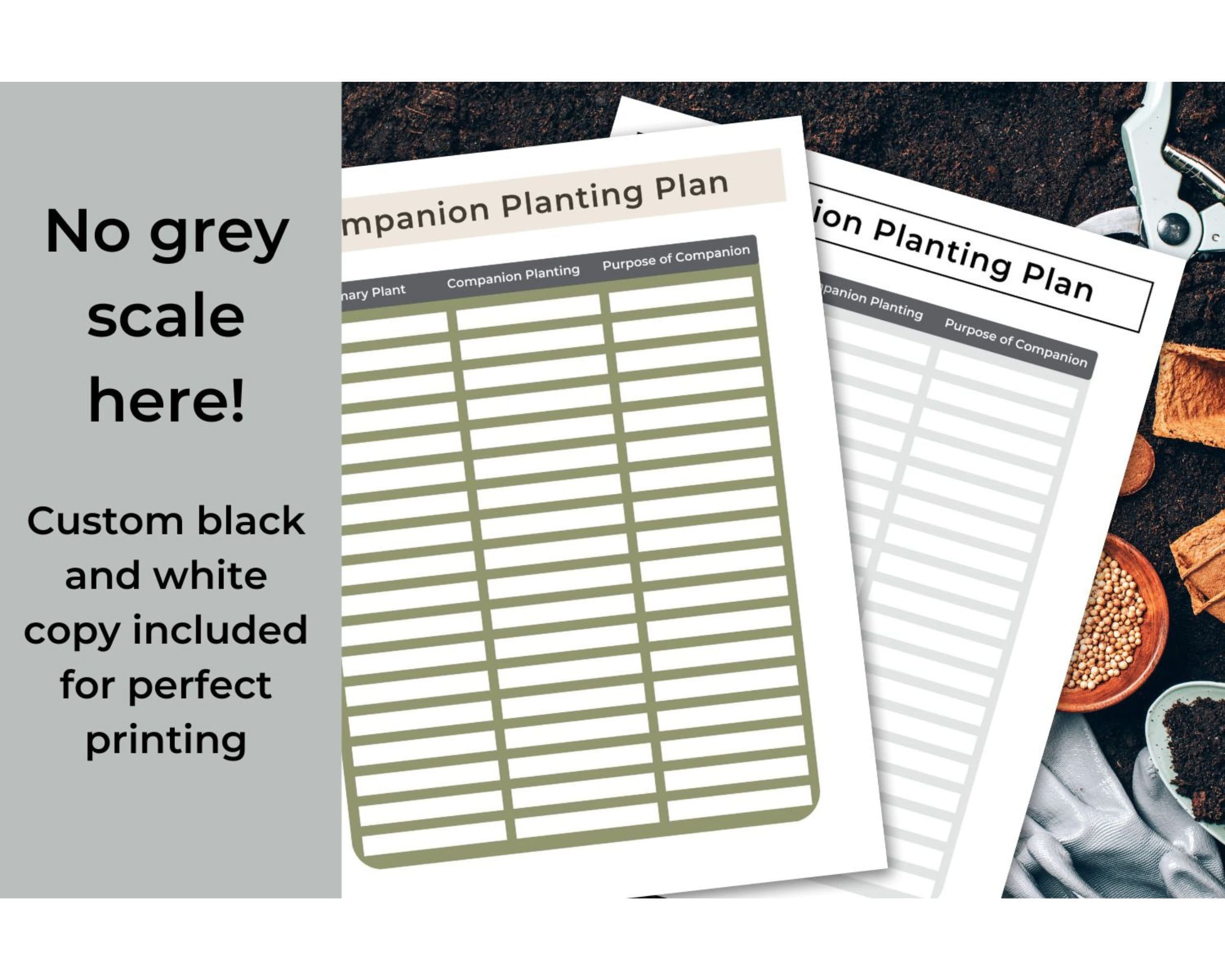 Companion Planting Printable Garden Planner, Great for Garden Journals ...