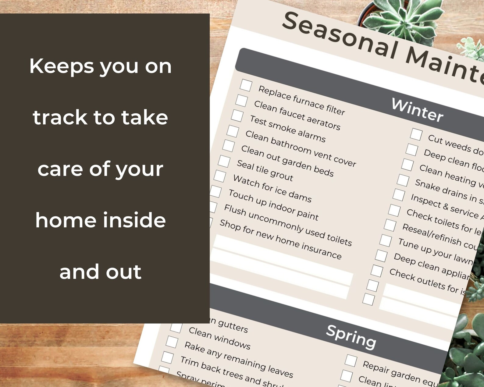 Monthly Maintenance & Seasonal Maintenance Checklist Home to - Etsy