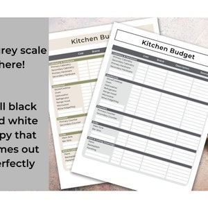 Printable Custom Kitchen Remodel Budget, Excel File Included, Simple to ...