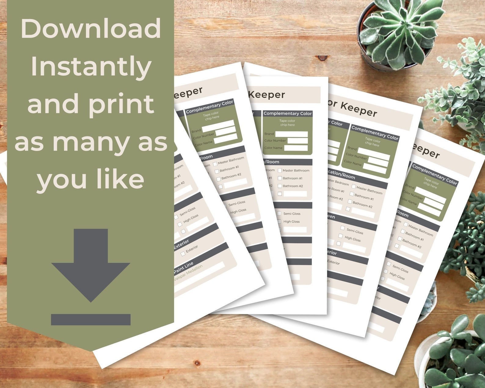 Paint Color Planner Color Keeper for Home Improvement Home - Etsy