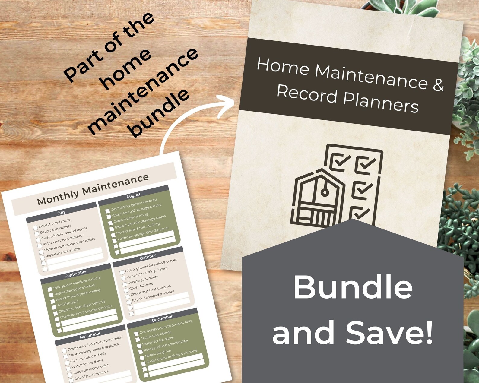 Monthly Maintenance & Seasonal Maintenance Checklist Home to - Etsy
