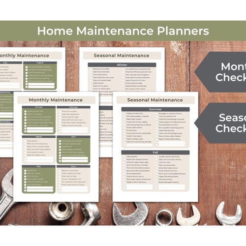 Monthly Maintenance & Seasonal Maintenance Checklist Home to - Etsy