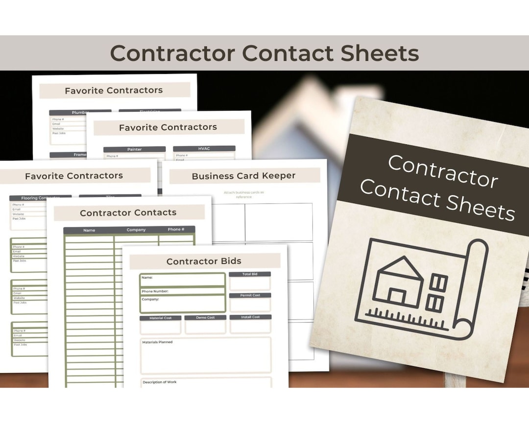 Contractor Selection Bundle, Great for Home Improvement Projects, Use ...