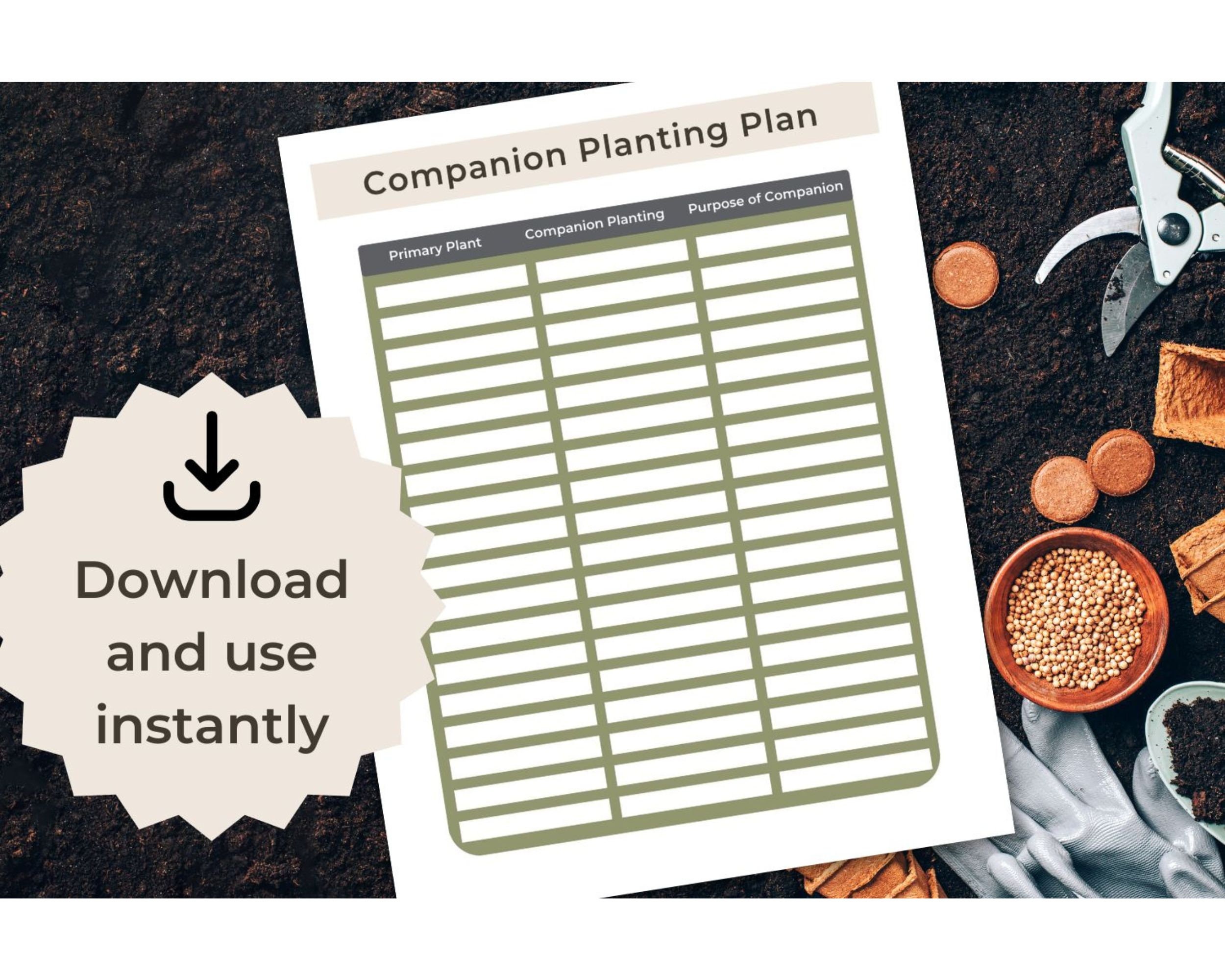Companion Planting Printable Garden Planner, Great for Garden Journals ...