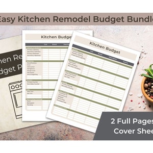 Printable Custom Kitchen Remodel Budget, Excel File Included, Simple to ...