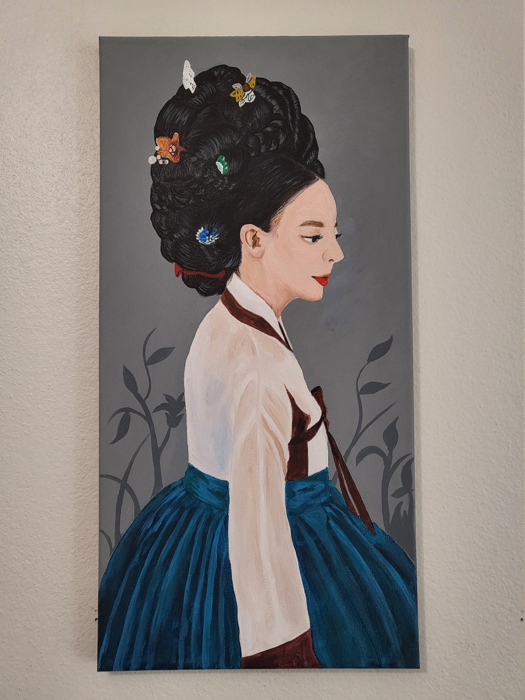 Korean Hanbok Original Acrylic Hand Painting/ 20×10" Canvas Art by J - Etsy