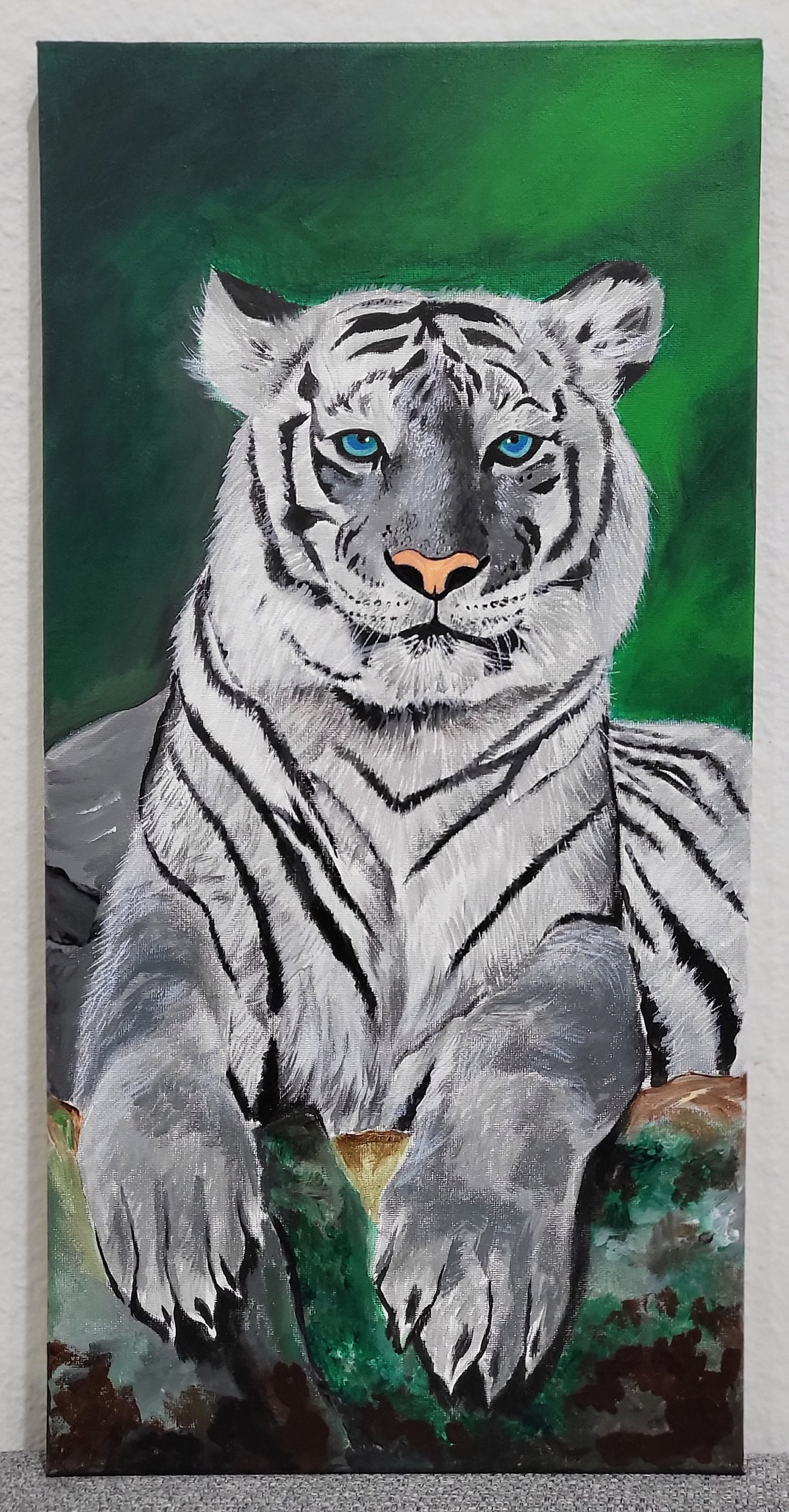 White Tiger Painting Acrylic