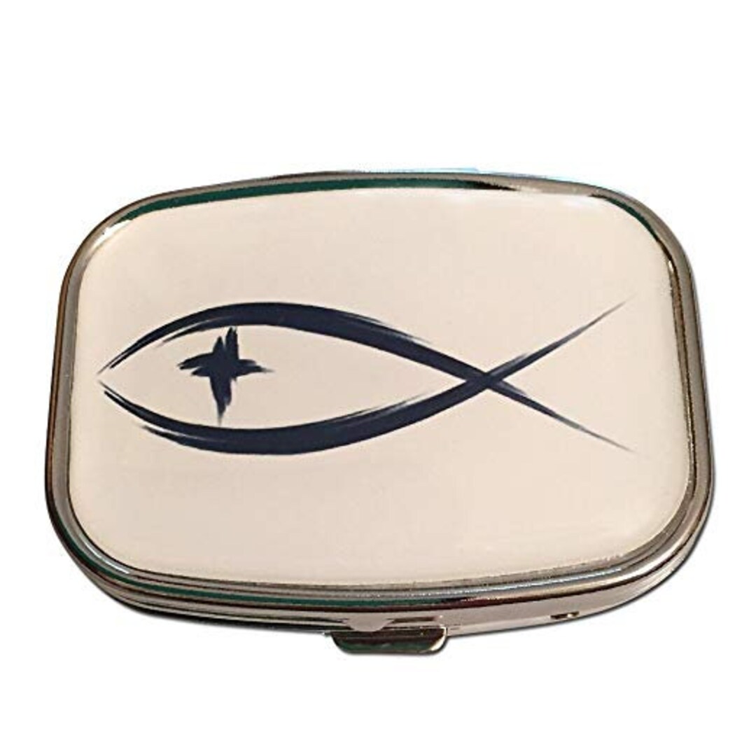 Christian Jesus Fish Two Section Pocket, Purse, Travel Size Pill Box ...