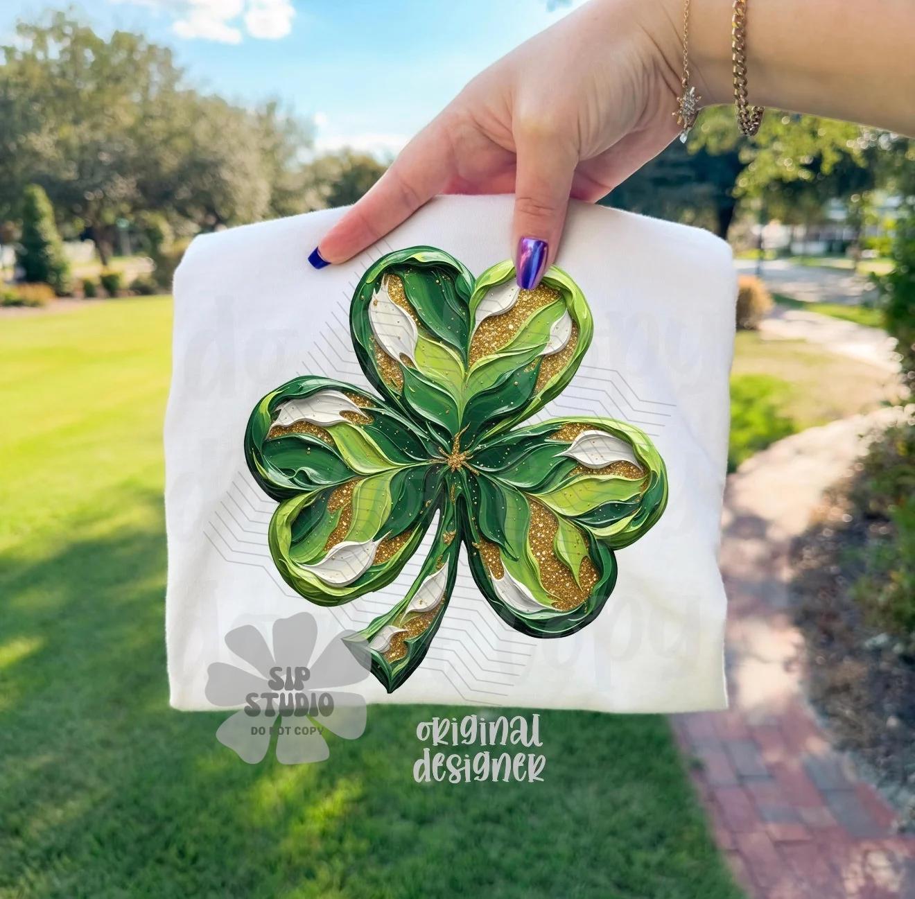 Painted Shamrock PNG | St. Patrick’s Day Shirt Design | Lucky Digital ...