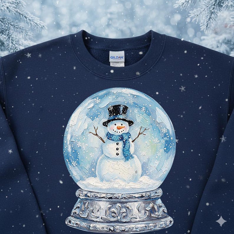 Hand-painted Snow Globe Png Design | Digital Download | Snowman File ...