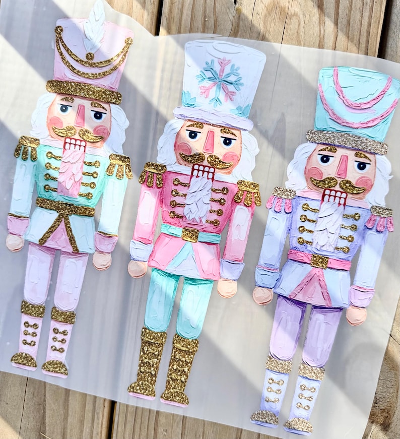 Hand-painted Nutcrackers PNG, Pastel Digital Download, Pink Christmas ...