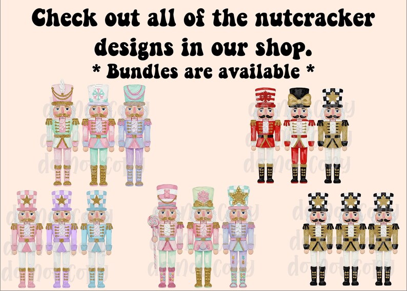 Hand-painted Classic Nutcrackers Bundle Png Design | Digital Download ...
