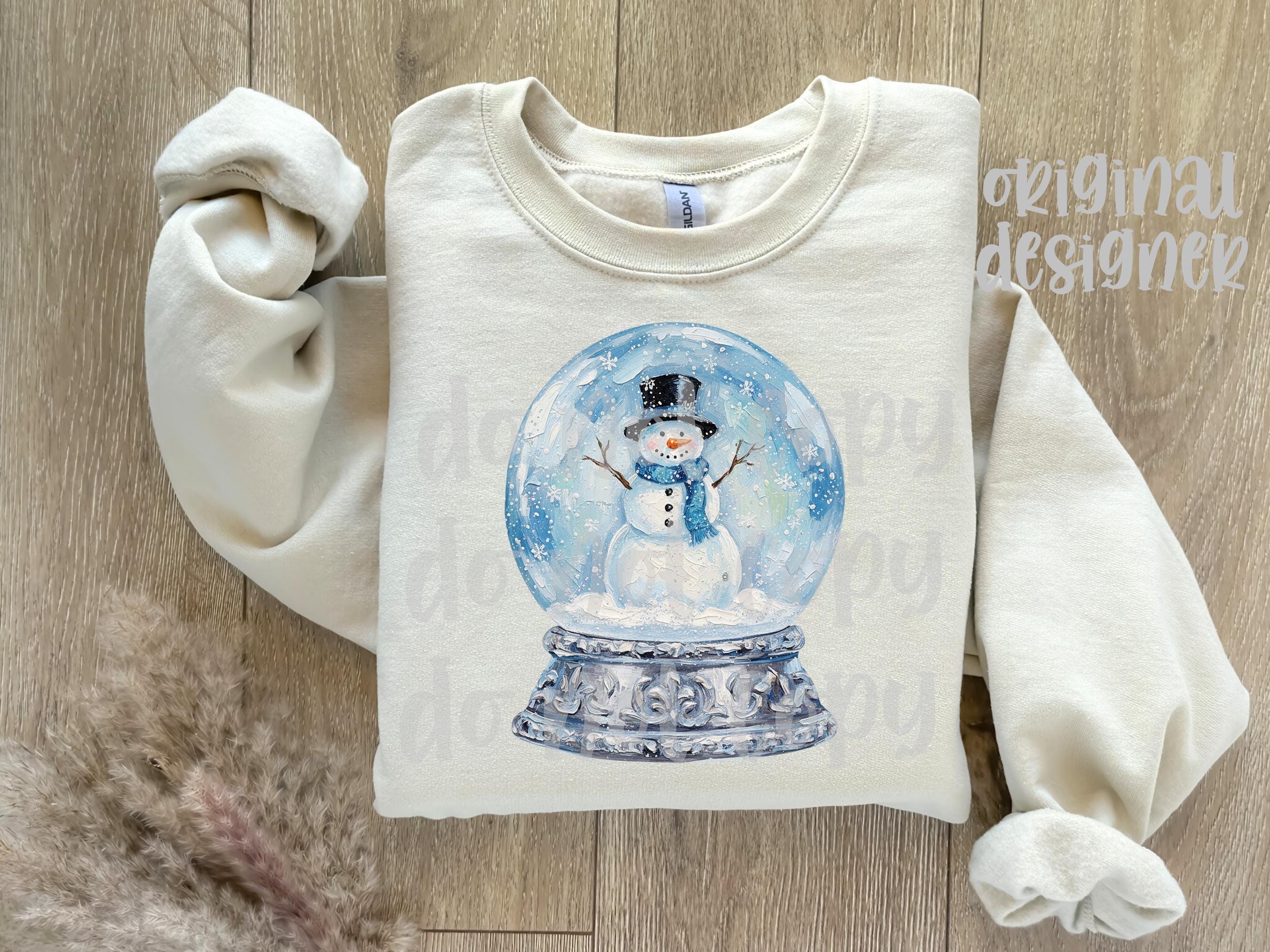 Hand-painted Snow Globe Png Design | Digital Download | Snowman File ...