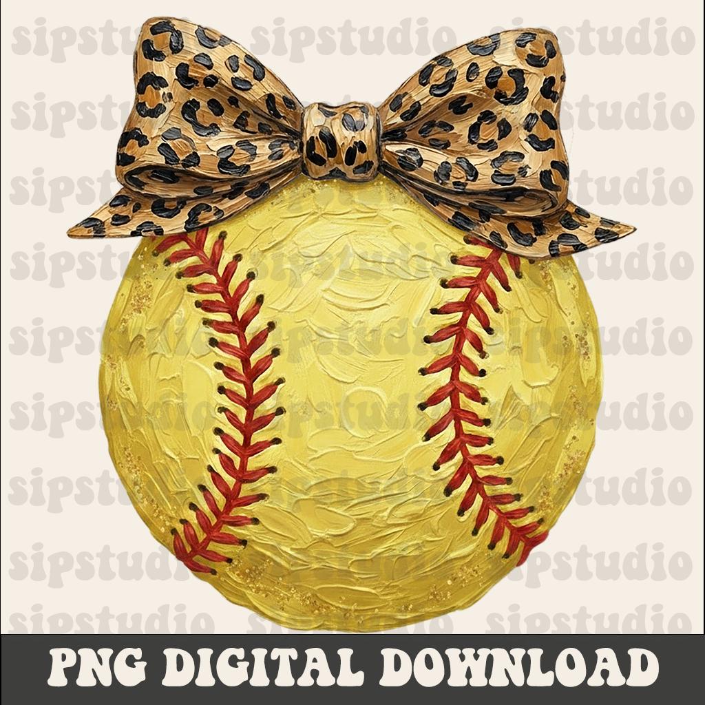 Leopard Softball PNG | Game Day Season Digital Download | Hand Painted ...
