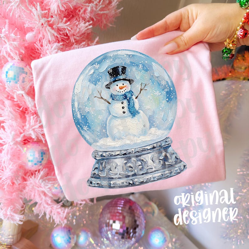 Hand-painted Snow Globe Png Design | Digital Download | Snowman File ...