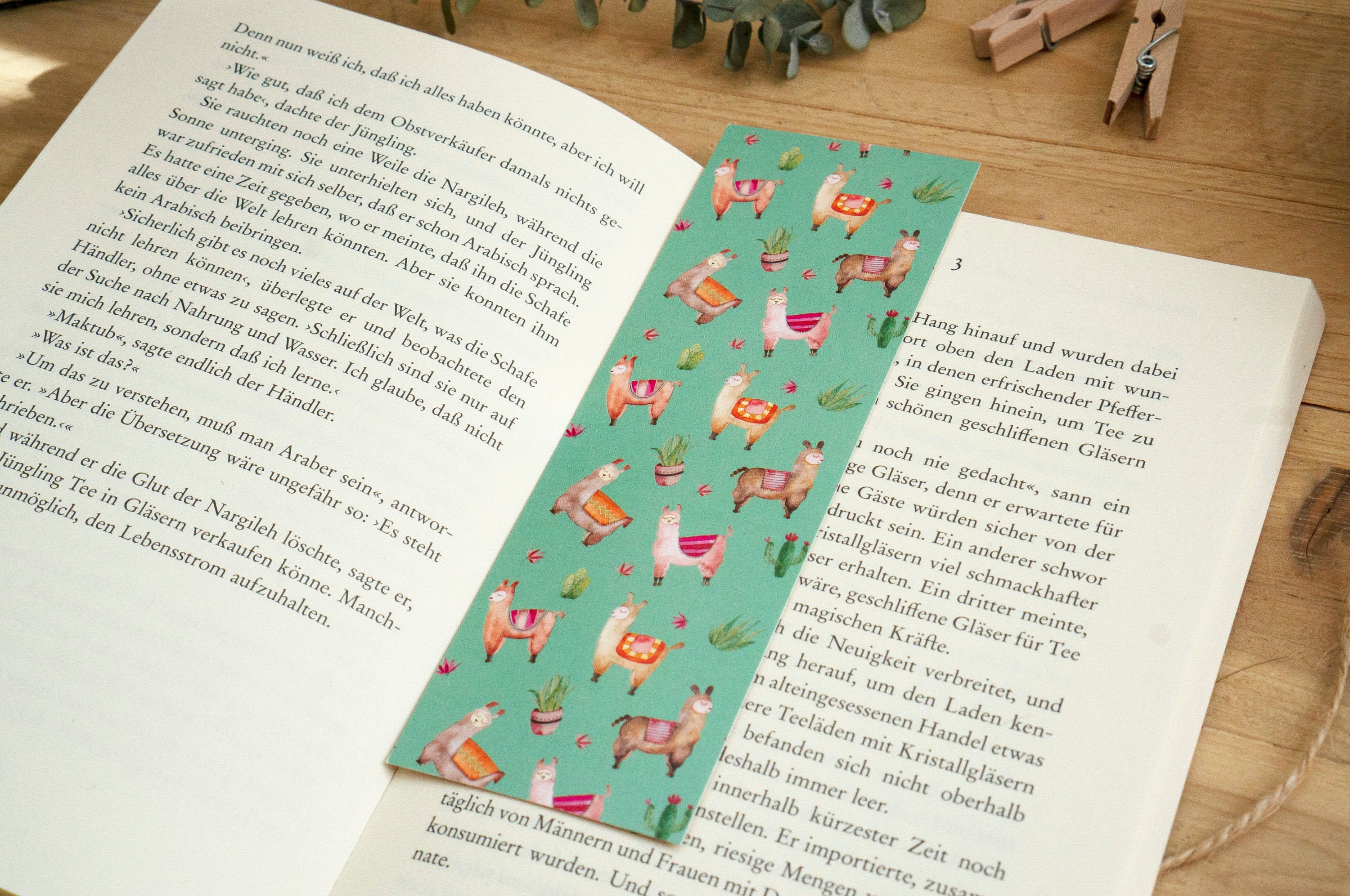 Signets lamas fleurs et plantes / stationnaire / lecture / - Etsy France