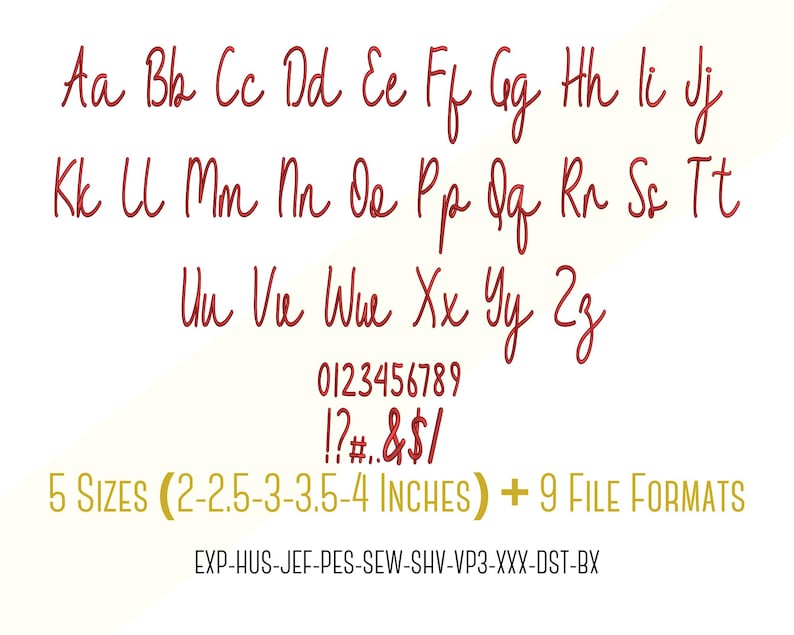 3D Cursive Puff Embroidery Font | BX Embroidery Alphabet | Script 3D ...