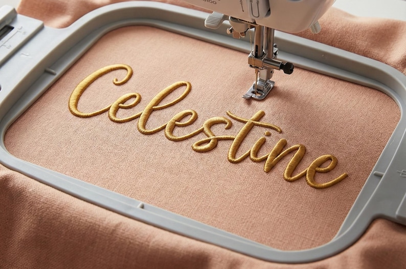 3D Puff Cursive Script Embroidery Font; 5 Sizes, BX Font, PES + 8 Other ...