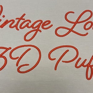 Vintage Lover 3D Puff and Satin Alphabet Bundle Cursive Embroidery Font ...