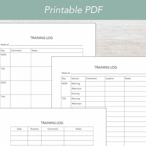 Printable Dog Training Chart Puppy Training Planner Weekly - Etsy