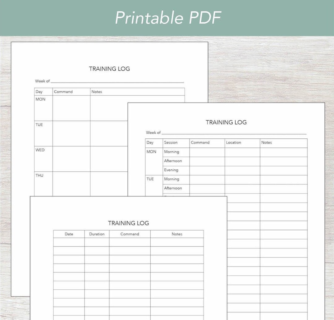 Printable Dog Training Chart, Puppy Training Planner, Weekly Training ...