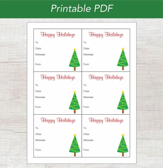 Christmas Candy Gram Template Holiday Candy Gram School Etsy