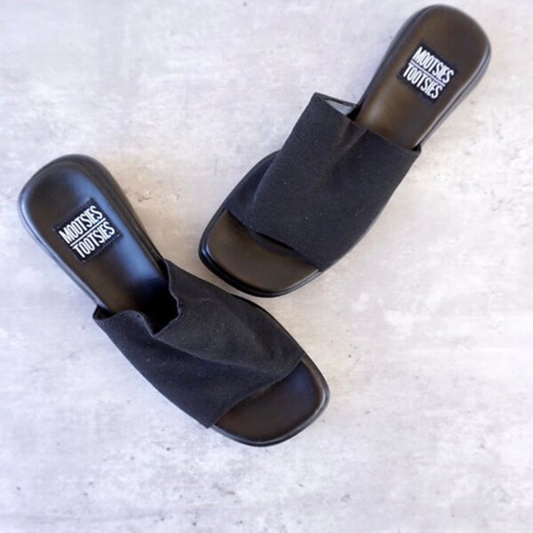 90s Black Sandals - Etsy