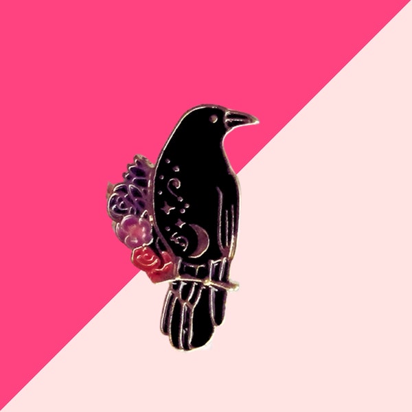 Raven Enamel Pin - Etsy